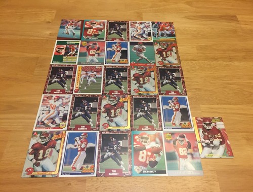 TIM BARNETT LOT OF 26 FOOTBALL CARDS KANSAS CITY CHIEFS WIDE RECEIVER ...