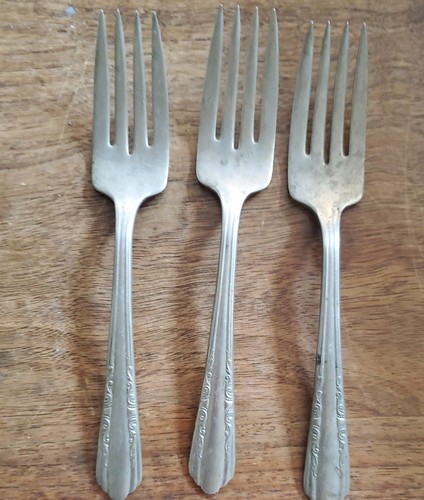 Lot of 3 Silver Plate Salad Forks Marked Marathon Silver Plate Alpacca ...