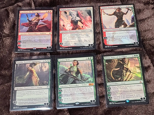 MTG Planeswalker x6 Vivien Reid/Nissa Voice of Zendikar/Sarkhan the ...