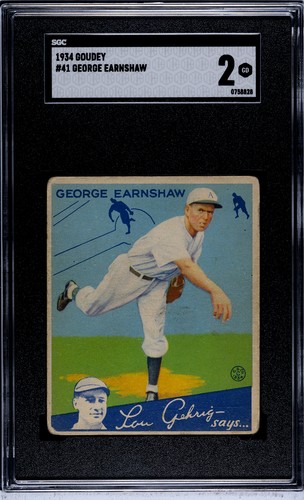 1934 Goudey (R320) #41 George Earnshaw - Set Break! SGC 2 RC | eBay