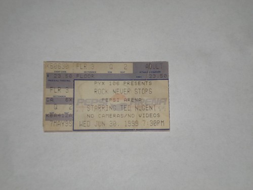 Ted Nugent Quiet Riot Night Ranger Slaughter Concert Ticket Stub 1999 ...
