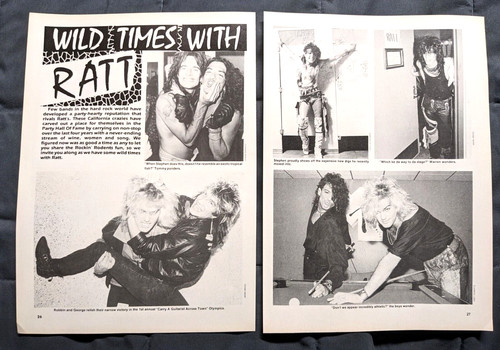 RATT / ROBBIN CROSBY / WILD TIMES WITH RATT MAGAZINE CENTERFOLD PINUP ...