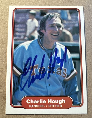 1982 Fleer #319 Charlie Hough Autographed AUTO Card TEXAS RANGERS | eBay