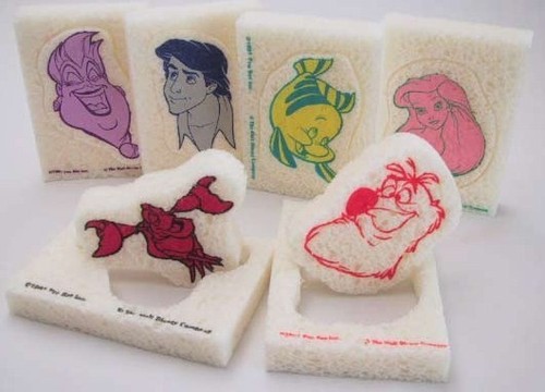 DISNEY LITTLE MERMAID VINTAGE POP-UP COMPRESSED SPONGE SET/6 1991 ARIEL ...