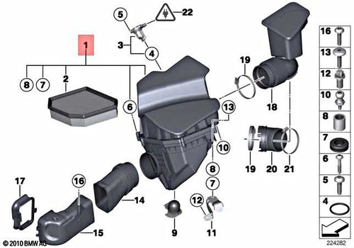 Genuine BMW F01 F02 F10 F11 F18 520Li 523i 523Li Intake Silencer ...