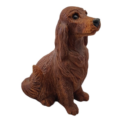 Irish English Setter Dog Figurine Ceramic Wood Look READ!! | eBay