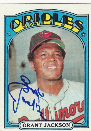 GRANT JACKSON BALTIMORE ORIOLES SIGNED CARD YANKEES PIRATES PHILLIES ...