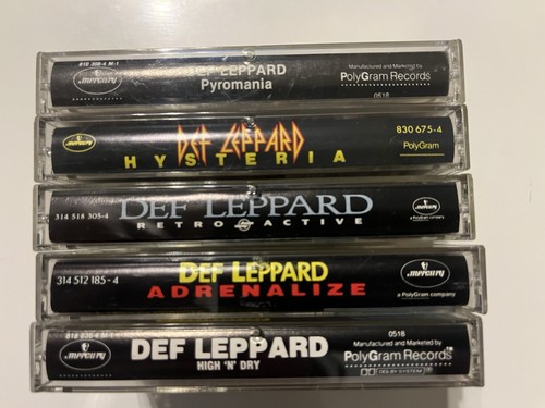 Lot Of 5 Vintage Def Leppard Cassette Tapes Pyromania High N Dry ...
