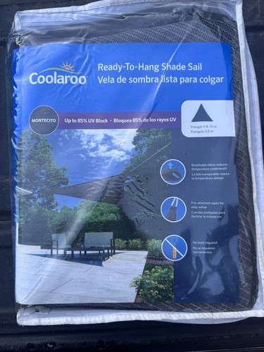 Coolaroo 11ft Triangle SUN Shade Sail - "Montecito" Color Ready-to-Hang ...