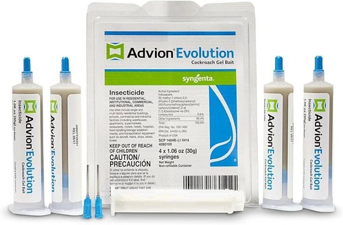 GENUINE Advion Evolution | 4 PACK | Cockroach Gel Bait Tubes + Plunger ...