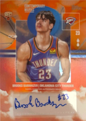 Brooks Barnhizer 2025-26 Topps Auto Orange Parallel RC #d/25 Thunder | eBay
