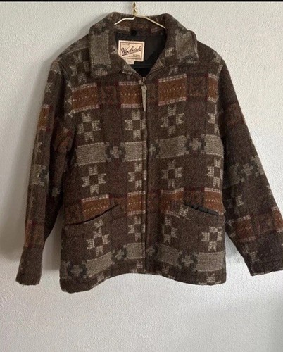 Woolrich Aztec Wool Blend Zip Up Jacket Coat Small | eBay
