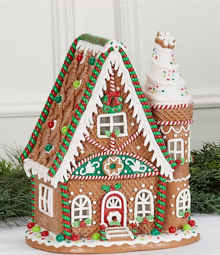 Trimsetter Christmas Gingerbread Ice Cream Cone House LED NWT | eBay