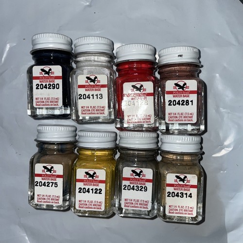 Lot of Poly scale water base 1/4 ounce lot of 8 paints | eBay
