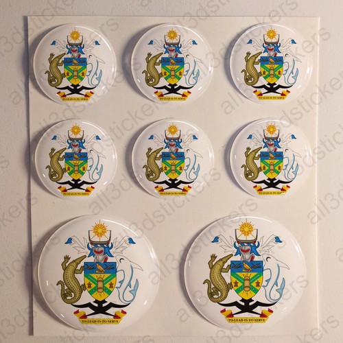 Stickers Solomon Islands Coat of Arms Gel Domed Resin 3D Vinyl Sticker ...