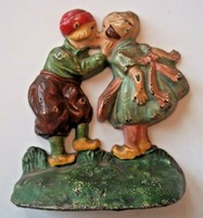 X RARE!! ANTIQUE SOLID CAST IRON HUBLEY DUCK BOY GIRL CHILD ROOM SIZE ...