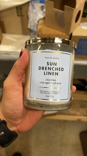 Bath & Body Works Sun Drenched Linen 8 Ounce 1 Wick Candle | eBay