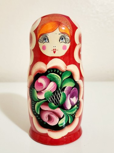 Russian Matryoshka Nesting Single Stacking Doll Wooden Hand Painted 6. ...