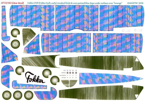 Aviattic Decals 1/32 FOKKER D-VII STREAKED FINISH & BLUE DOPE UNDER ...