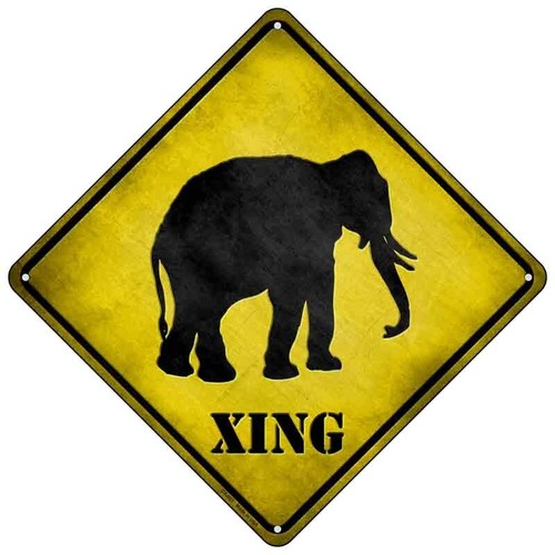 Elephant Xing Novelty Mini Metal Road Notice 8" Cross Xing Crossing ...