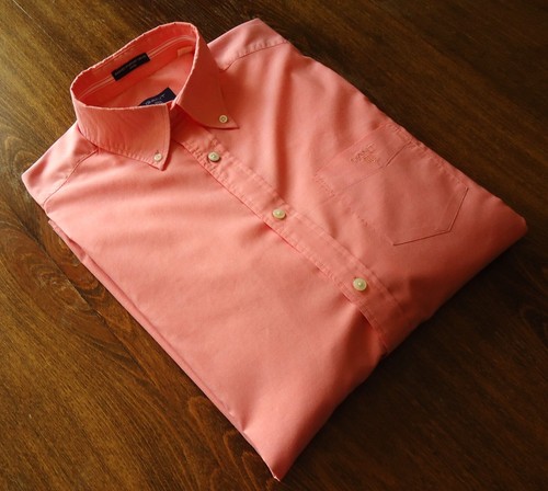 GANT size S Slim Washed Pinpoint Oxford Men's Casual Shirts Orange ...