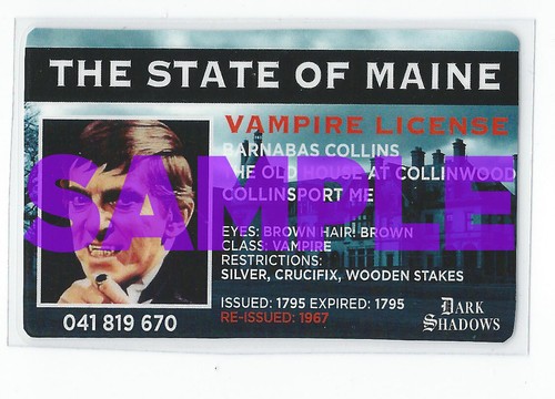 BARNABAS COLLINS ID CARD (Laminated License) | eBay