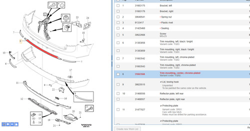 2016-2019+Volvo+Xc90+Rear+Bumber+Trim+Molding+31663566 for sale online ...