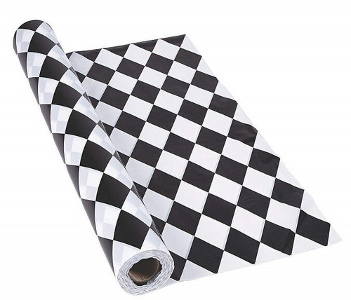 Harlequin Tablecloth Roll (40" x 100ft.) Black and White Checker Table ...