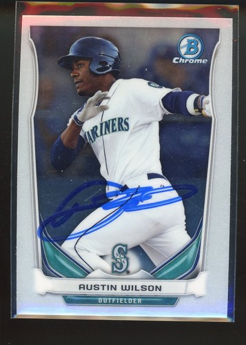 2014 Bowman Chrome AUSTIN WILSON Signed Card autograph auto MARINERS ...