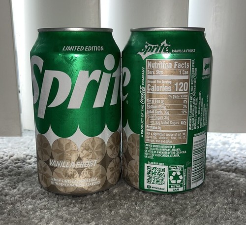 Sprite Vanilla Frost Limited Edition 12 Oz Can 2 CANS New Sealed *SHIPS ...