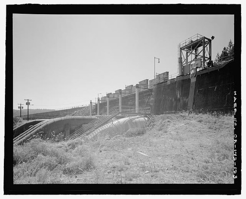 GENERAL PERSPECTIVE VIEW OF FARADAY LAKE DAM ABOVE POWERHOUSE, VIEW ...