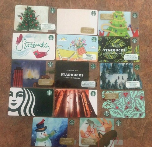 LOT OF 14 NEW holiday Unloaded Starbucks Gift Card no double ...