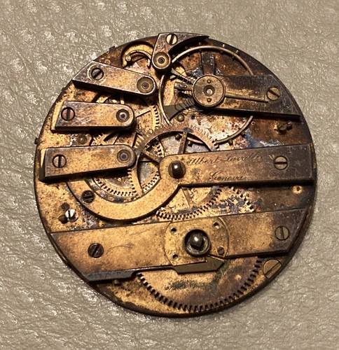 Antique Pocket Watch Movement Albert Lavallee Geneva Swiss PARTS OR ...