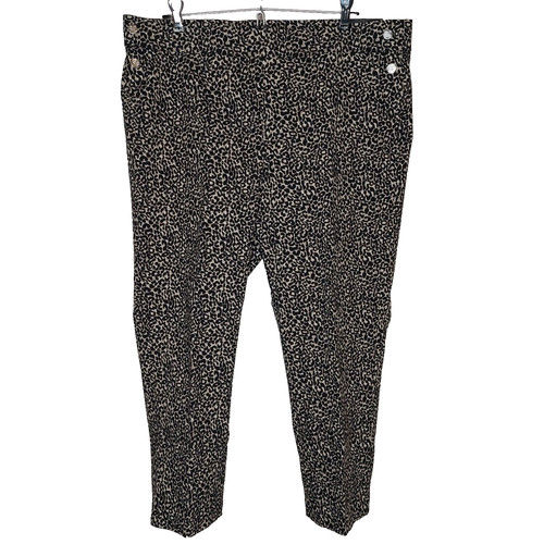 NWT Women's 18 Black Leopard Print RAFAELLA Comfort Capri Pull on Pants ...