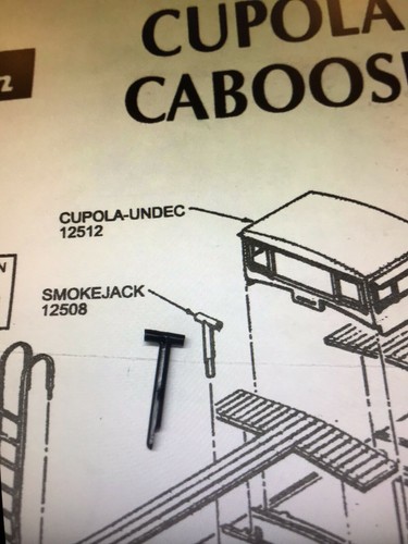 Athearn HO Steel Cupola Caboose Parts - Smoke Jack (smokestack) Part ...