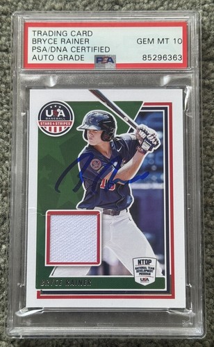 2022 Panini Baseball Bryce Rainer Signed Rookie Patch Auto RPA PSA 10 ...