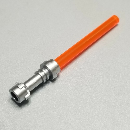 Lego Star Wars - Trans Orange Lightsaber Blade Silver Hilt Jedi | eBay