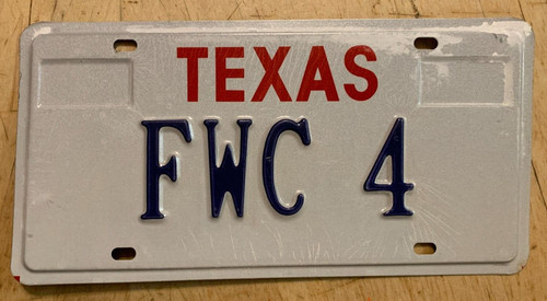 TXS VANITY AUTO LICENSE PLATE " FWC 4 " FISH WILDLIFE COMMISSION FRANK ...