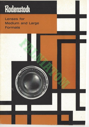 Vintage Rodenstock Lenses Medium & Large Formats Brochure | eBay