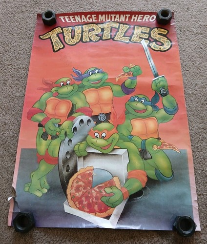 Vintage 1990 - 89 Teenage Mutant Hero Turtles Original Cartoon Poster ...