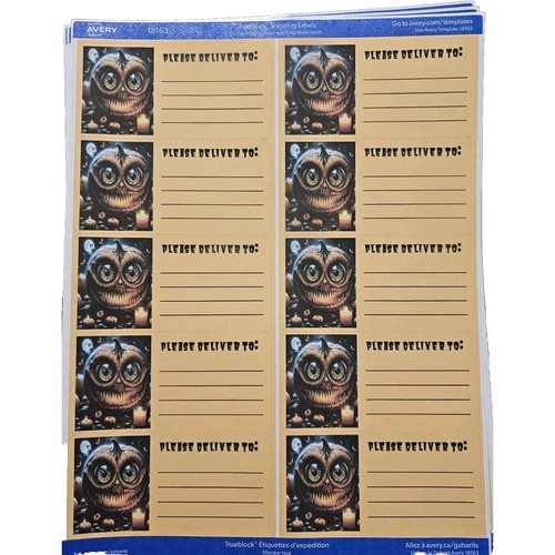 5 sheets of PDT labels Size 2" x 4" Halloween Scary Pumpkins(50 Labels ...