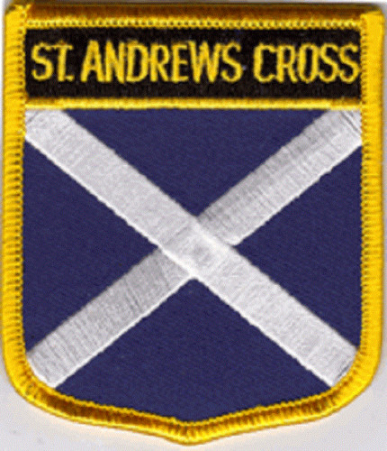 3 ST ANDREWS CROSS SHIELD FLAG EMBROIDERED PATCHES -- IRON-ON -- NEW 2. ...