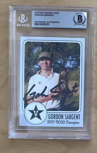 Gordon Sargent Signed Custom Golf Card BAS Auto Vanderbilt Commodores ...
