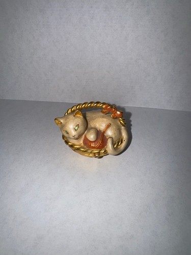 Estee Lauder Solid Perfume Compact Kitten Cat in Basket VTG 1997 ...
