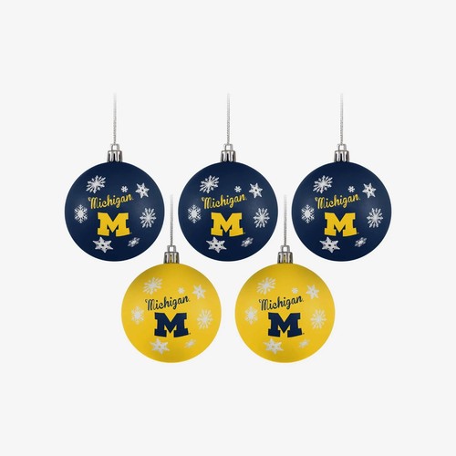 Michigan Wolverines Shatterproof BALLS Christmas Tree Holiday Ornaments ...