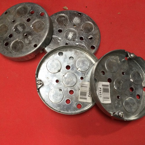 Topaz P4451 Metal 4” Round Ceiling Pan Cake Electrical Boxes | eBay