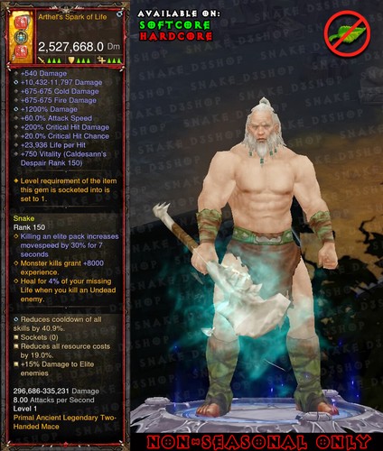 Diablo 3 - Ethereal Modded Primal - Two-Handed Mace - Arthef's Spark of ...