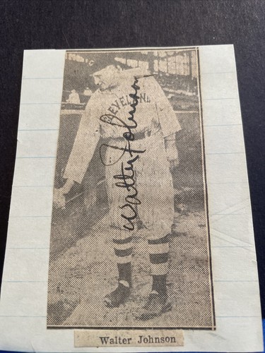 Walter Johnson Autographed 3x4 Newspaper Picture JSA Certified | eBay