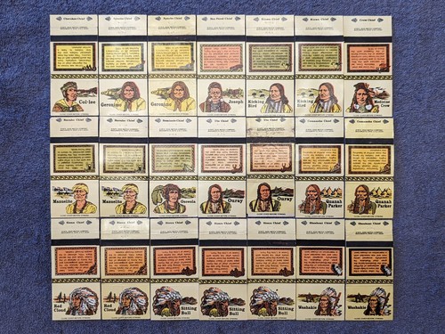 Vintage Matchbook Covers, HUGE Lot of 21, Various Historic Indian ...