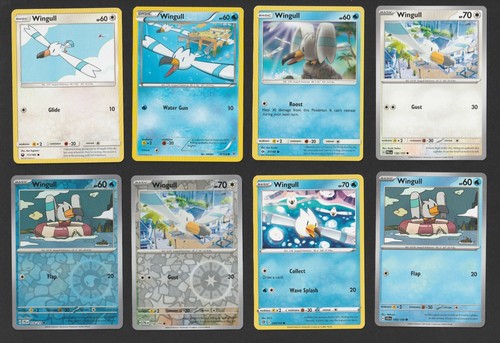 Wingull Pokemon Card Collection Set of 8 English Cards Cute Reverse ...